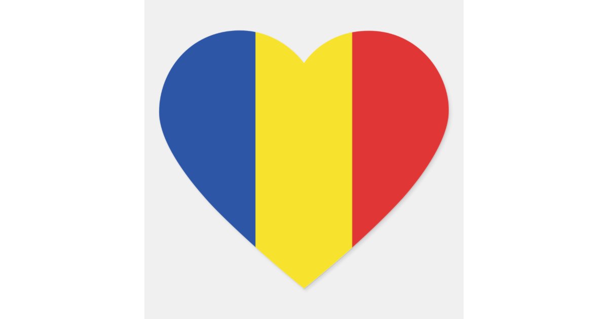 Romania Flag Heart Sticker | Zazzle