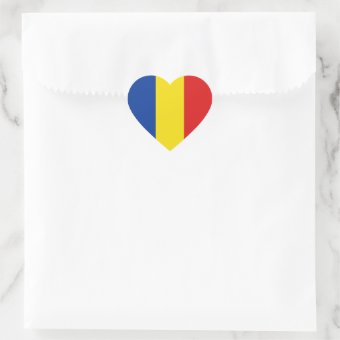 Romania Flag Heart Sticker | Zazzle