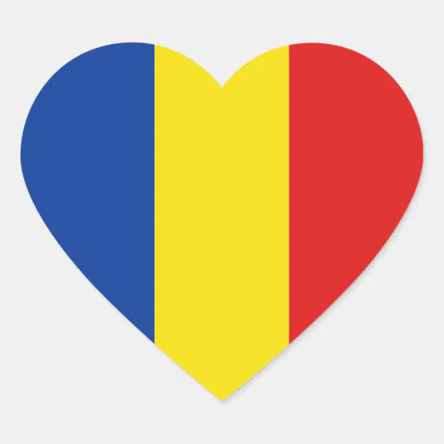 Romania Flag Heart Sticker | Zazzle