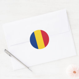 Romania – Romanian Flag Classic Round Sticker | Zazzle
