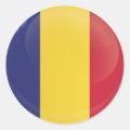 Romania Round Icon Flag Classic Round Sticker | Zazzle