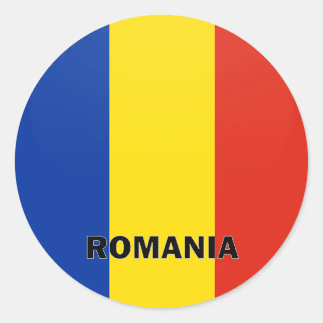 Romania Roundel quality Flag Classic Round Sticker | Zazzle
