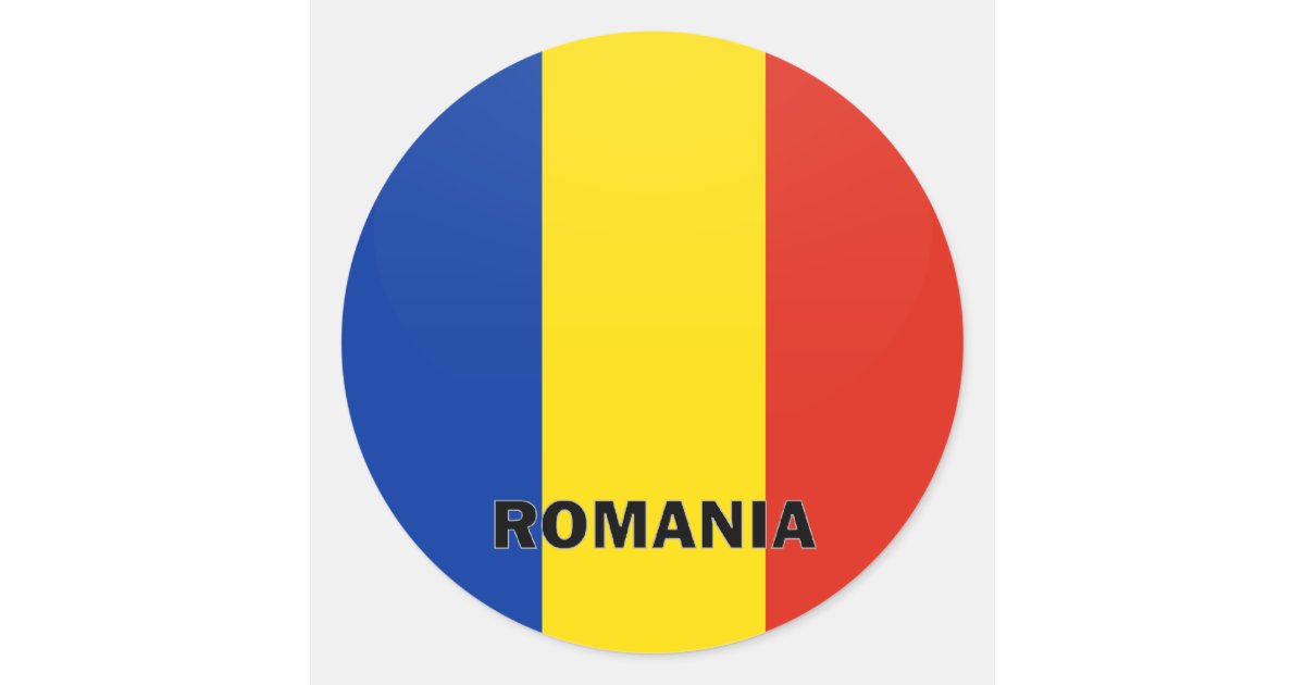 Romania Roundel quality Flag Classic Round Sticker | Zazzle