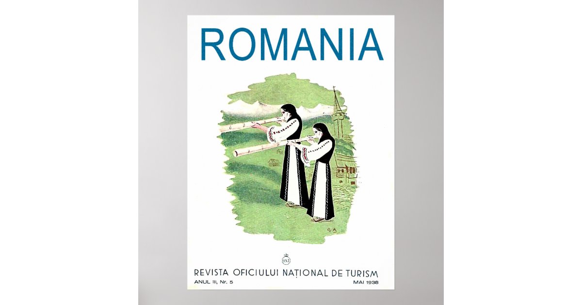 Romania, women with traditional music instruments poster | Zazzle
