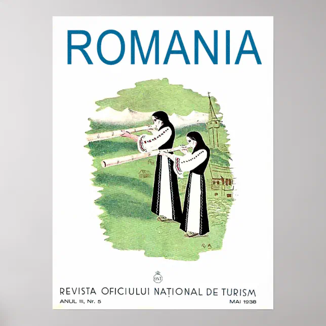 Romania, women with traditional music instruments poster | Zazzle