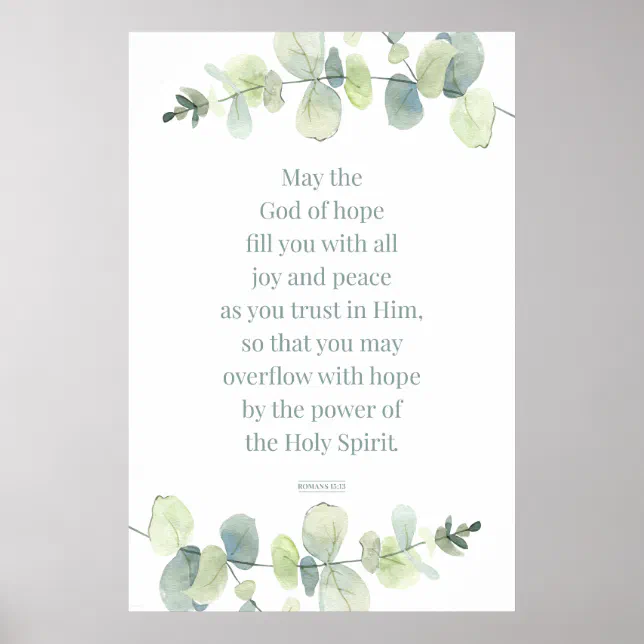 Romans 15:13, Bible Verse Print, God of Hope Poster | Zazzle