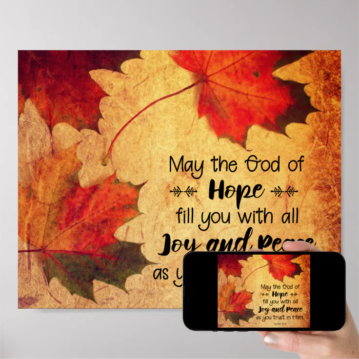 Romans 15:13 God of Hope Autumn Leaves Poster | Zazzle