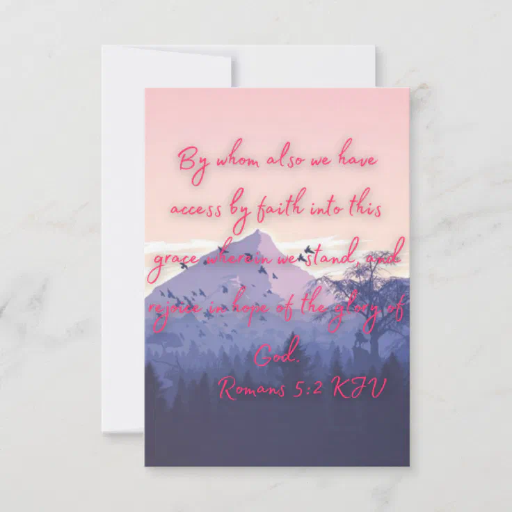 Romans 5:2 KJV Bible Verse Pic Flat Greeting Card | Zazzle