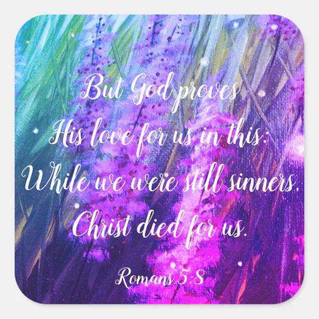 Romans 5:8 Christian Bible Scripture Stickers | Zazzle