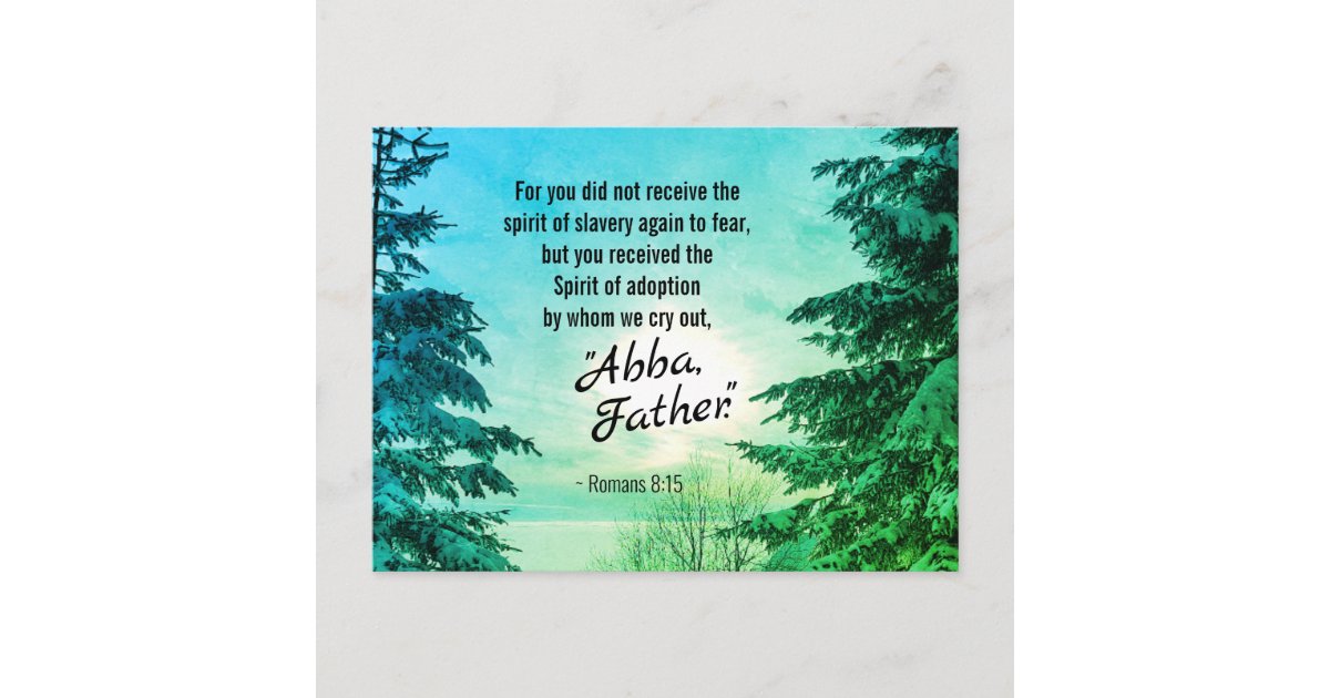 Romans 8:15 We cry out "Abba Father" Postcard | Zazzle