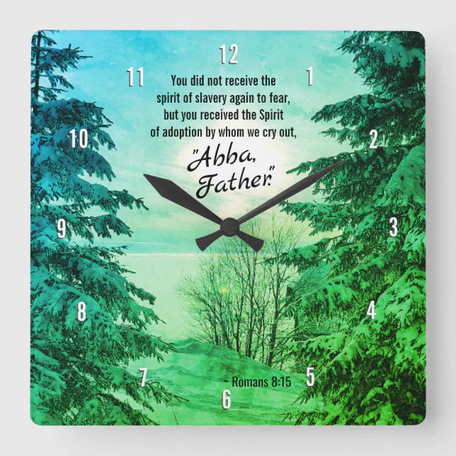 Romans 8:15 We cry out "Abba Father" Square Wall Clock | Zazzle
