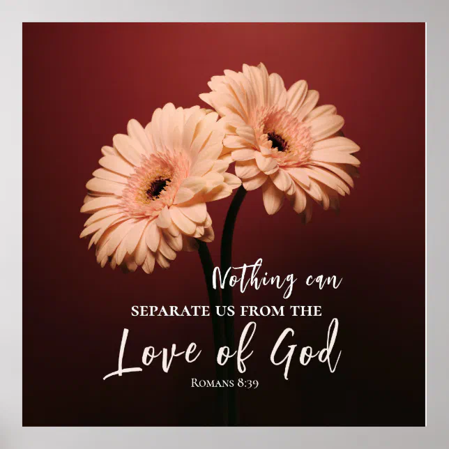 Romans 8 39 Love of God Bible Verse Pink Brown Poster | Zazzle