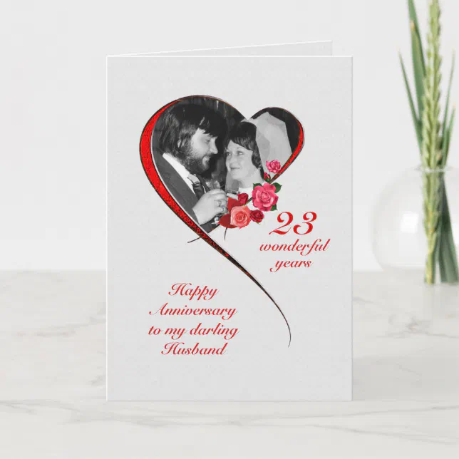 Romantic 23rd Wedding Anniversary for Husband Card | Zazzle
