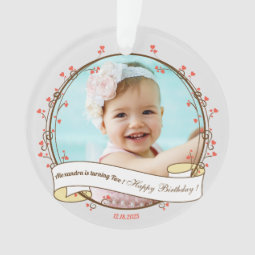 Romantic 2nd happy Birthday decorative photo frame Ornament | Zazzle