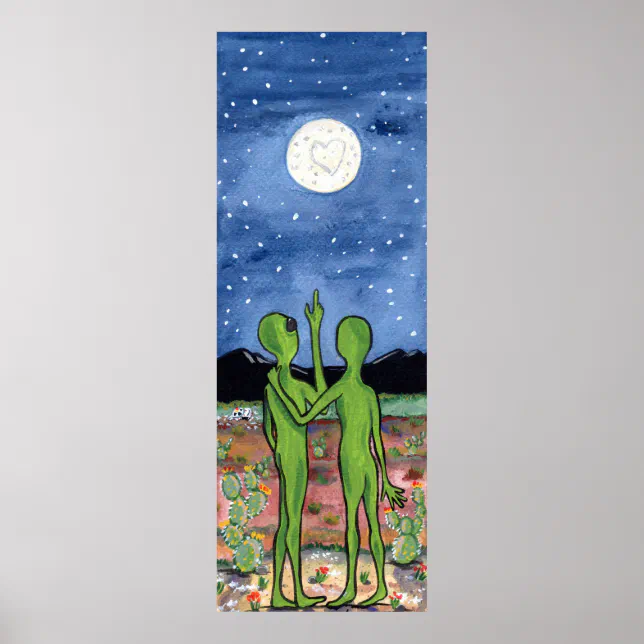 Romantic Alien Roswell Honeymoon UFO Humor Poster | Zazzle