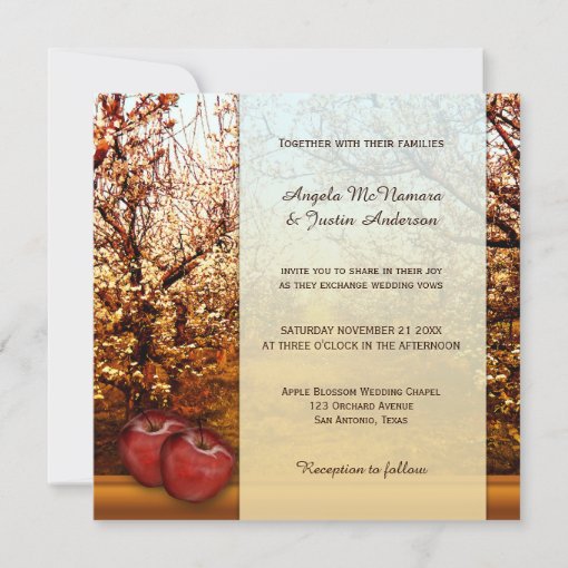 Romantic Apple Orchard Wedding Invitation | Zazzle