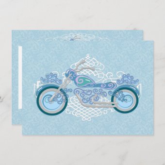 Romantic Biker Motorcycle Wedding Invite RSVP Card | Zazzle