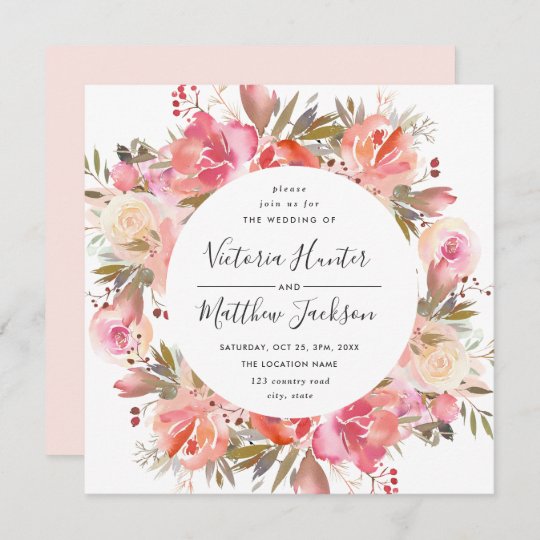 Romantic Blush Bloom Floral Wedding Invitation | Zazzle.com