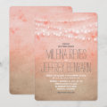 Romantic Blush Pink String Lights Wedding Invites | Zazzle