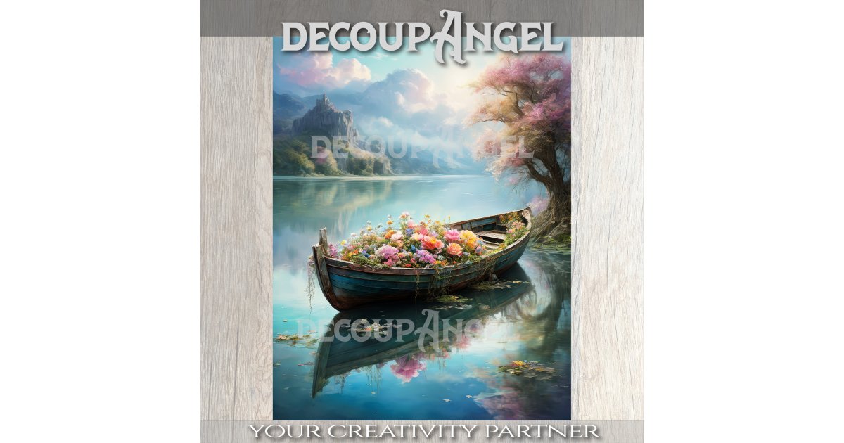 Romantic Boat - Decoupage - Tissue Paper | Zazzle