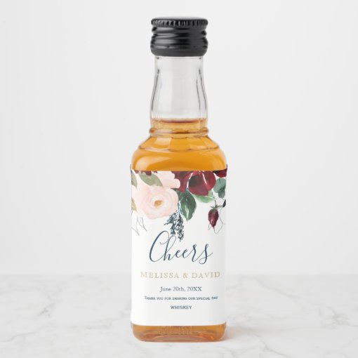 Romantic Burgundy, Pink and Midnight Blue Labels | Zazzle