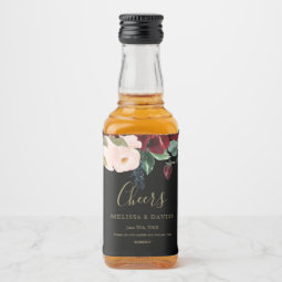 Romantic Burgundy, Pink, Blue and Black Liquor Bottle Label | Zazzle