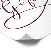 Romantic Burgundy Text Calligraphy Cards and Gifts Poster | Zazzle