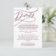 Romantic Burgundy Text Calligraphy Details Enclosure Card | Zazzle
