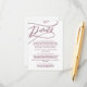 Romantic Burgundy Text Calligraphy Details Enclosure Card | Zazzle