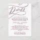 Romantic Burgundy Text Calligraphy Details Enclosure Card | Zazzle