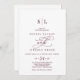 Romantic Burgundy Text Monogram Wedding Invitation | Zazzle