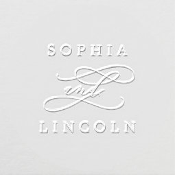 Romantic Calligraphy Couple Monogram Wedding Embosser | Zazzle