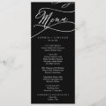 Romantic Calligraphy | Dark Black Wedding Dinner Menu | Zazzle