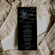 Romantic Calligraphy | Dark Black Wedding Dinner Menu | Zazzle