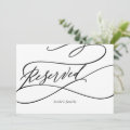 Romantic Calligraphy | Flourish Reserved Sign | Zazzle