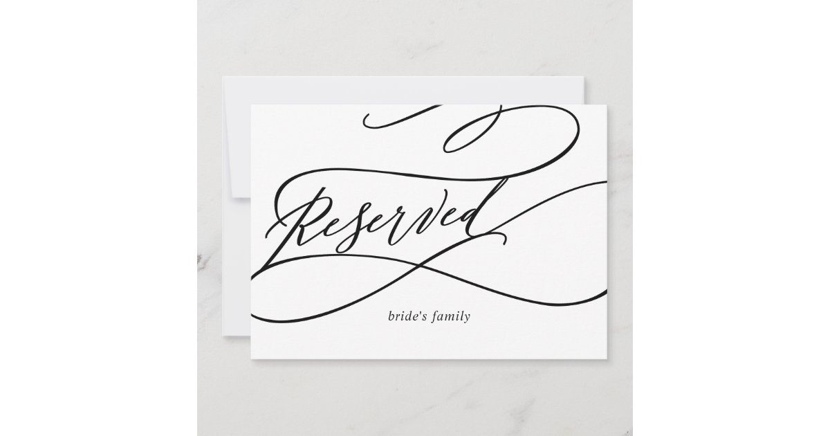 Romantic Calligraphy | Flourish Reserved Sign | Zazzle