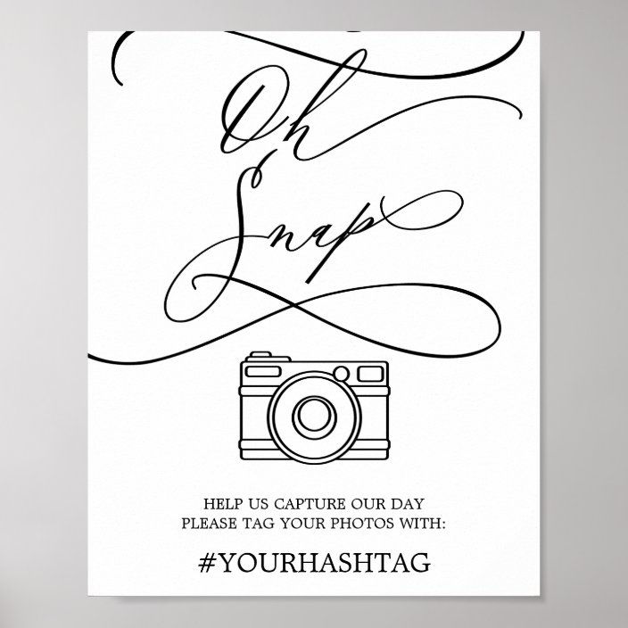 Romantic Calligraphy Oh Snap Sign | Zazzle.com