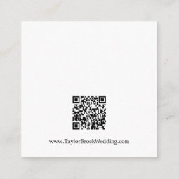 Romantic Calligraphy QR Code Wedding Details Enclosure Card | Zazzle