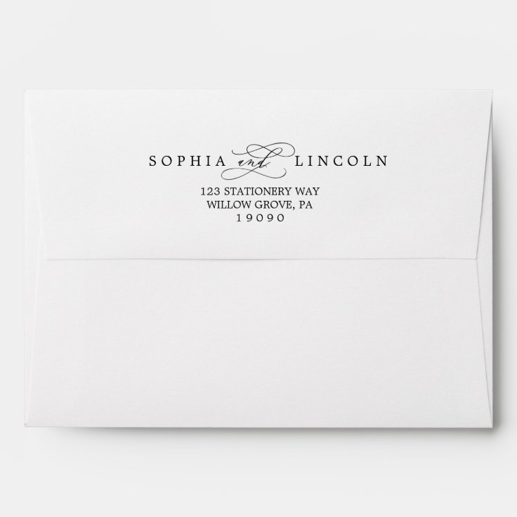 Romantic Calligraphy Wedding Invitation Envelope | Zazzle