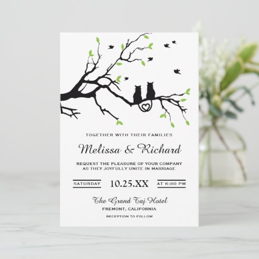 Romantic Cats Wedding Invitations | Zazzle