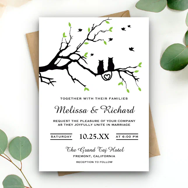 Romantic Cats Wedding Invitations | Zazzle