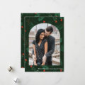 Romantic Christmas Arch Photo Green Mistletoe Holiday Card | Zazzle