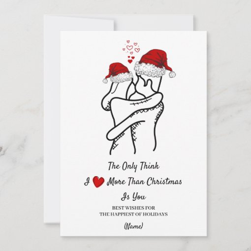 Romantic Christmas Card Love Christmas | Zazzle