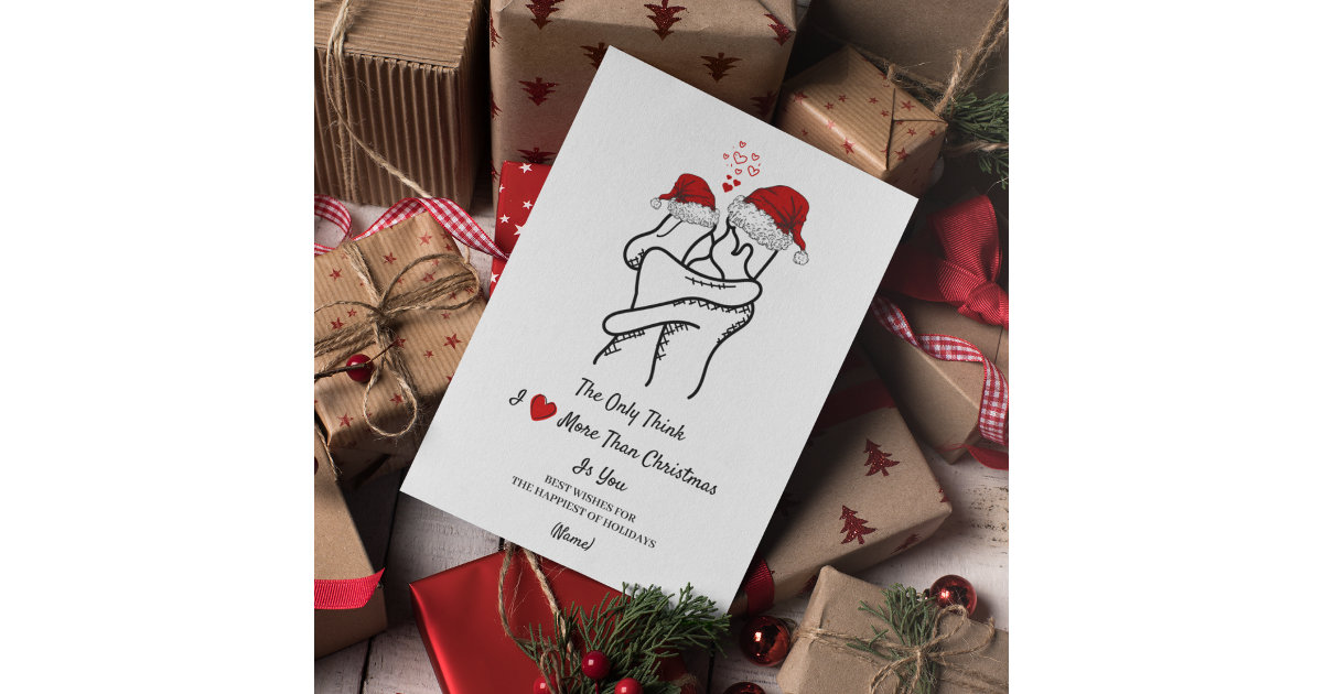 Romantic Christmas Card Love Christmas | Zazzle