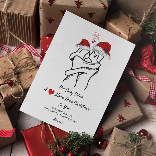 Romantic Christmas Card Love Christmas | Zazzle
