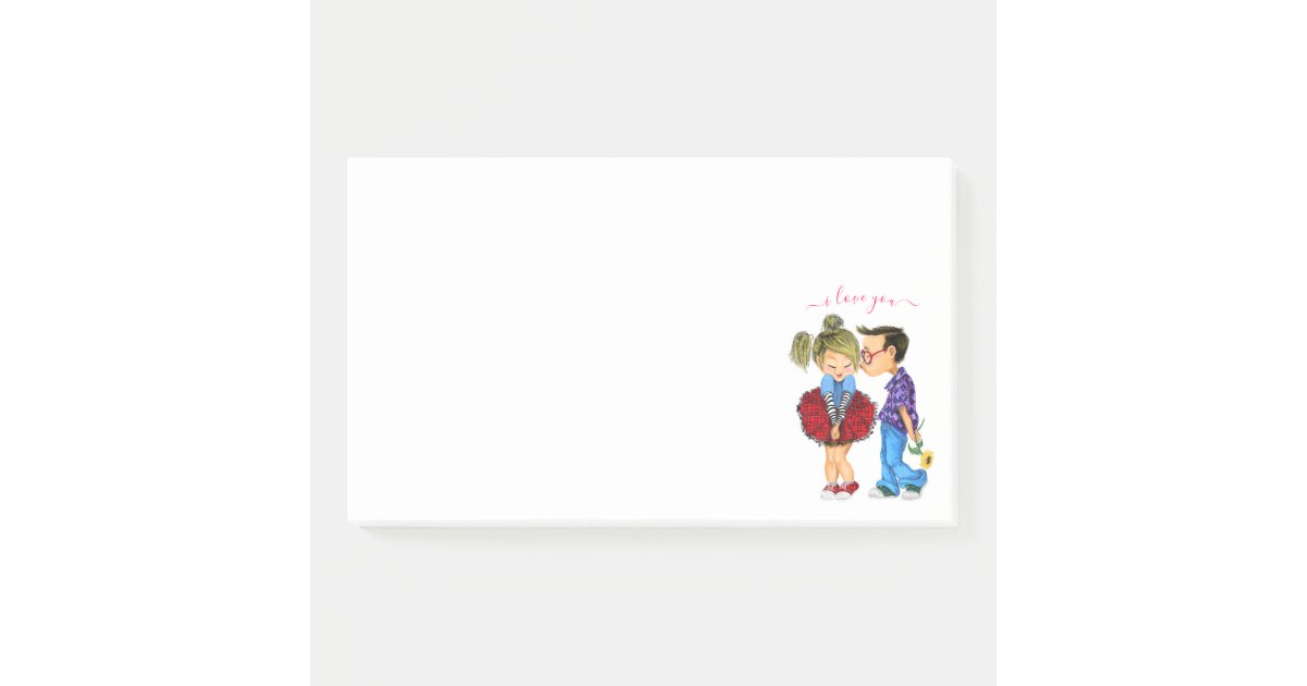 Romantic Couple Love Post it Notes - I Love You | Zazzle