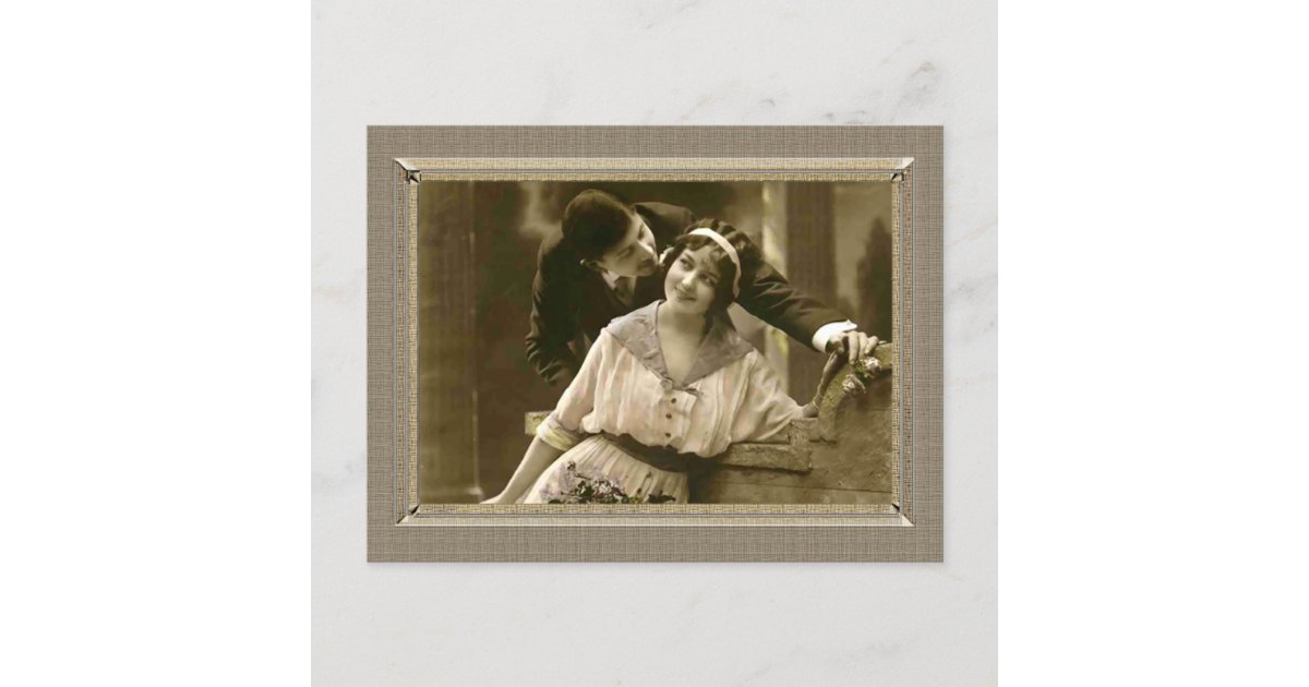 Romantic Couple - whisper in her ear Postcard | Zazzle