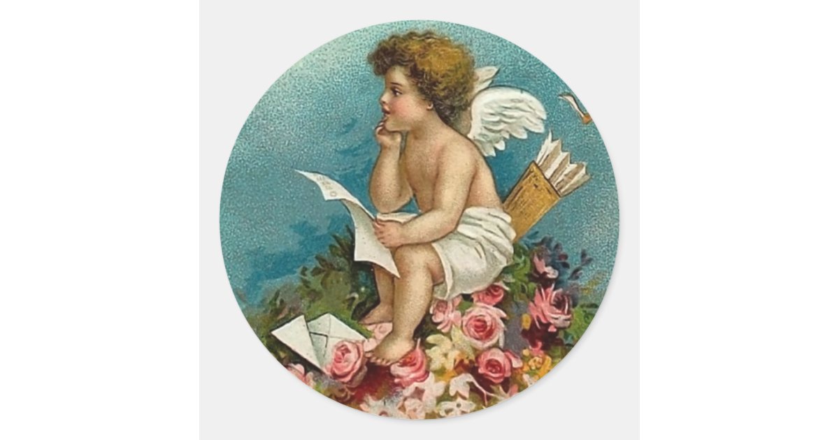 Romantic Cupid Valentine Stickers | Zazzle
