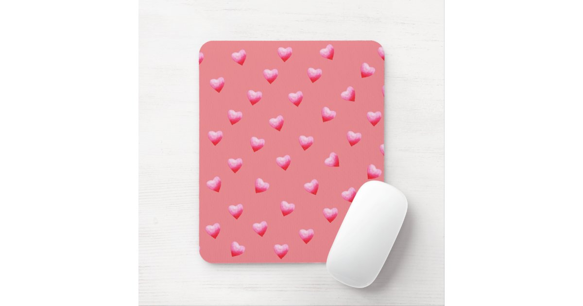 Romantic Cute Red Heart Mouse Pad | Zazzle