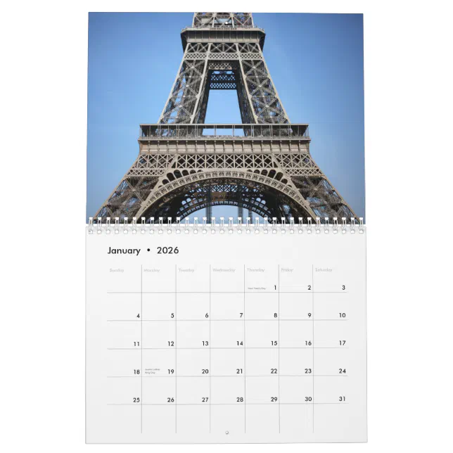 Romantic Eiffel Tower Paris 2015 Calendar | Zazzle